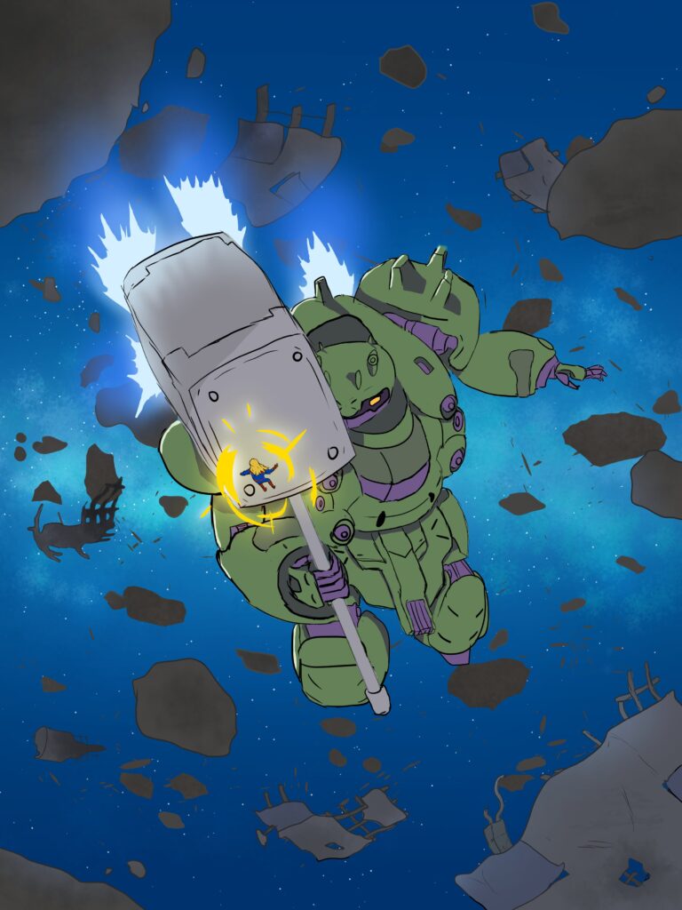 The Gundam Gusion Smashes Captain Marvel In Artist's New Illustration ...